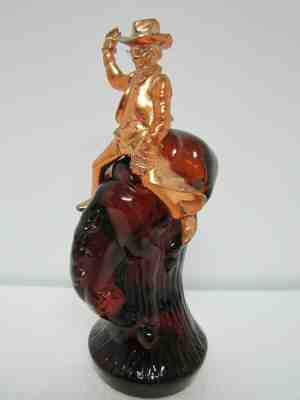 Vintage Avon 8" Cowboy Riding Horse - Bronco - Rodeo - Cologne Bottle w ...