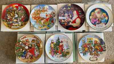 7 Avon Christmas Collectible Plates 1989 1990 1991 1992 1993 1996 1999 ...