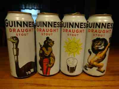 4 Special Edition Guinness Draught Stout Collectible Aluminum Beer Cans ...