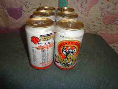 1989 Hu-Dey Cincinnati Bengals Beer Cans 6-pack Hudepohl