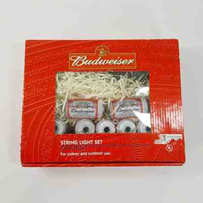 Budweiser Beer Can 20 pc Indoor Outdoor String Light Set Bar Pub Party ...