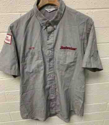 Vintage Budweiser Beer Advertising Delivery Work Shirt Uniform Unitog ...