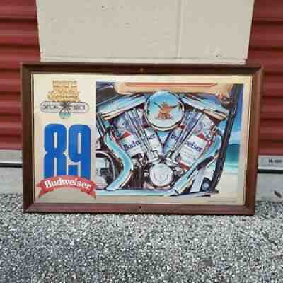 VTG 80's Budweiser Daytona Beach Bike Week Tin Metal Sign Framed 1989 ...