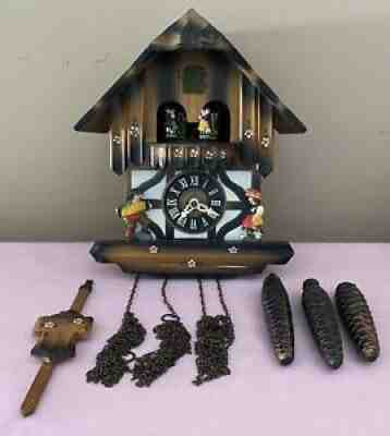 Vintage Cuendet Cuckoo Clock Swiss Musical Movement #7707-13 EC WORKS ...