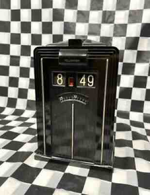 1930s Antique Art Deco Telechron New Minimaster Black Executive Clock ...