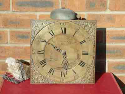 18thC EDWARD HOW HOLFORD Long Case Clock Brass Pictorial Dial ...