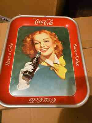 * VINTAGE DRINK COCA COLA HAVE A COKE WWII ERA GAL METAL TRAY...
