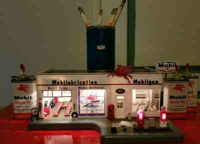 Vintage Miniature Mobil Gas Station Collectible - Sold for $399.00 ...
