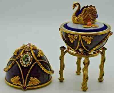 Franklin Mint Faberge Sterling Silver 925 Imperial Anniversary Egg 1984 ...