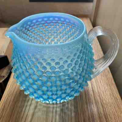 Vintage Fenton Blue Milk Glass Hobnail Pitcher - Sold for $18.99 ...