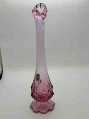 Rare And Collectible Fenton Art Glass : Pink Swung Vase Fenton Value ...
