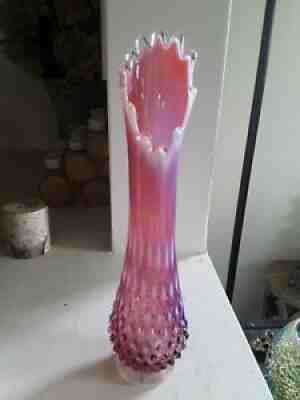 Rare And Collectible Fenton Art Glass : Pink Swung Vase Fenton Value ...