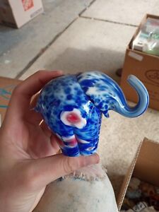 Rare And Collectible Fenton Art Glass : Fenton Blue Glass Elephant ...