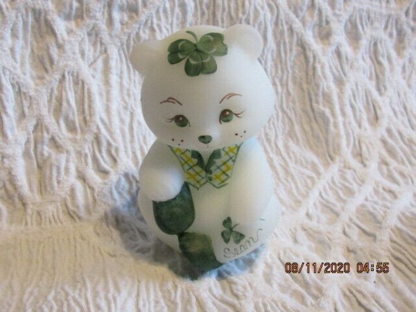 Rare And Collectible Fenton Art Glass : Irish Bear Value Guide - Price ...