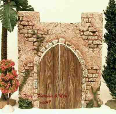 FONTANINI ITALY 5" CITY ENTRANCE GATE w/DOORS NATIVITY VILLAGE ACCESS ...