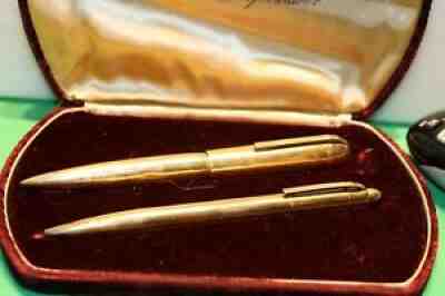 EVERSHARP SKYLINE COMMAND PERFORMANCE, SOLID 14K GOLD PEN/PENCIL SET w ...