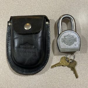 VTG Harley Davidson Master Lock #220 Padlock w/ Leather Holster, Rare ...