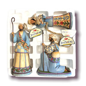 Jim Shore Blue Nativity Set Large 10pc Holy Family Shepherd Wise Men ...