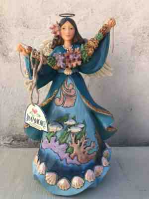 Jim Shore Seas The Day Coastal Angel with Coral Garland Figurine ...