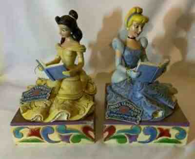 Jim Shore Walt Disney Showcase Collection Cinderella And Belle Bookends ...