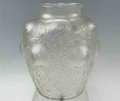 Signed R. Lalique Domremy French Art Glass Vase Marcilhac 979 Thistle ...