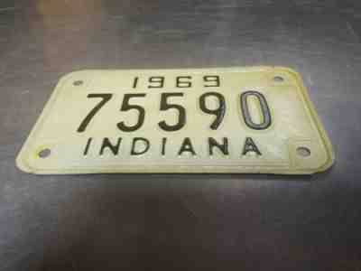 Original Unissued 1969 Indiana motorcycle license plate 75590 Harley ...