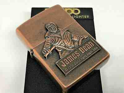 New ZIPPO 1992 Limited "James Dean" Antique Copper-Finish Lighter w Case - Sold for $120.00 ...