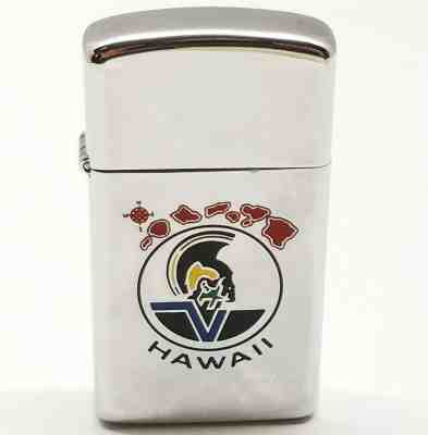 VTG 1988 Hawaii Slim Zippo Lighter Islands Warrior King Kamehameha ...