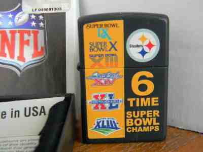 ZIPPO LIGHTER - PITTSBURGH STEELERS 6 TIME SUPER BOWL CHAMPS - NEW W ...