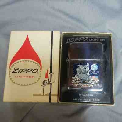 Rare NASA Zippo Moon Landing July 20 1969 NOS Lighter Town & Country ...