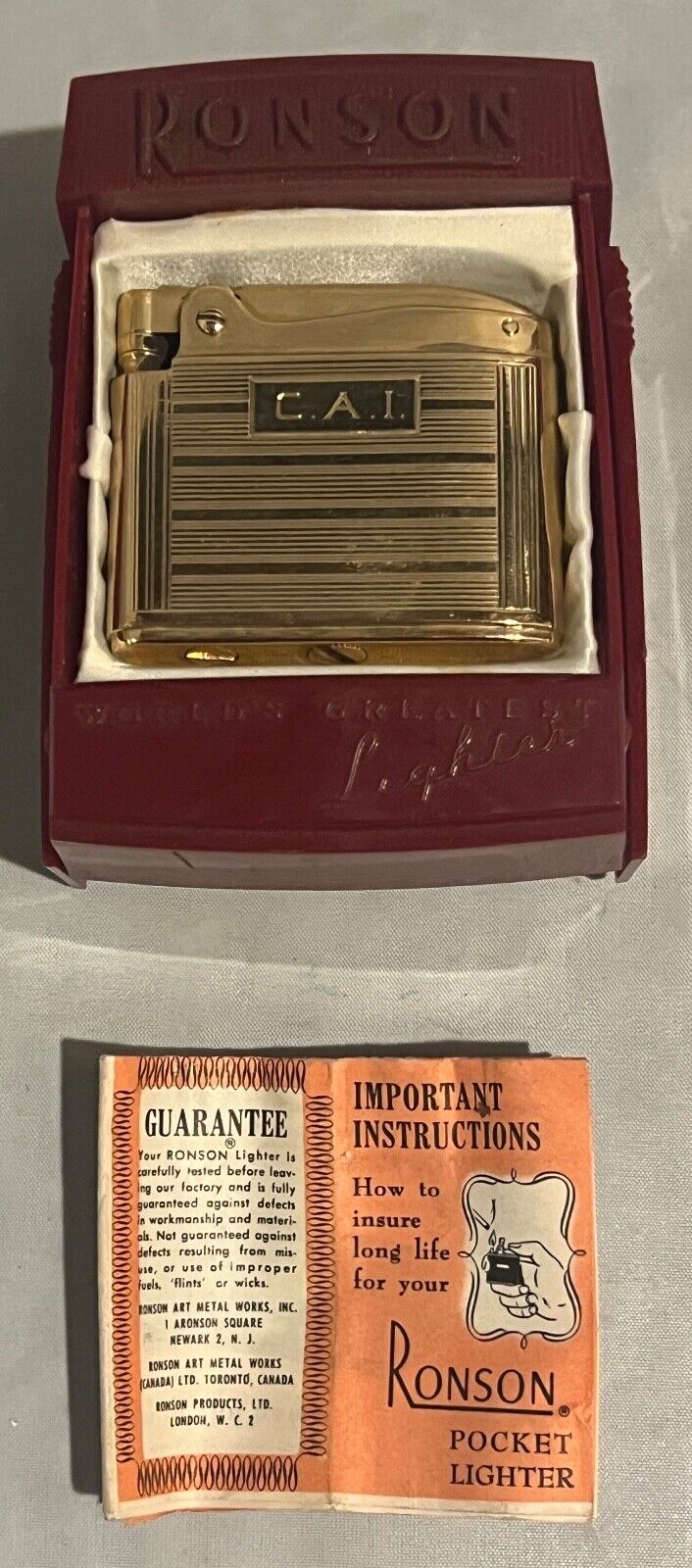 Rare And Collectible Vintage Lighters : Lighter 1940 Ronson Value Guide ...