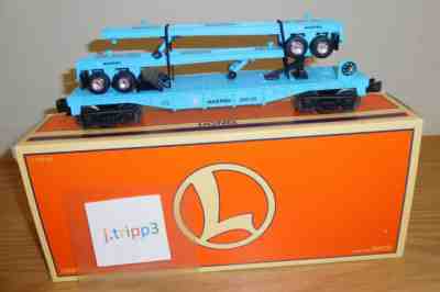 LIONEL 6-36092 MAERSK FLAT CAR O GAUGE TRAIN 2 TRUCK TRAILER FRAMES ...
