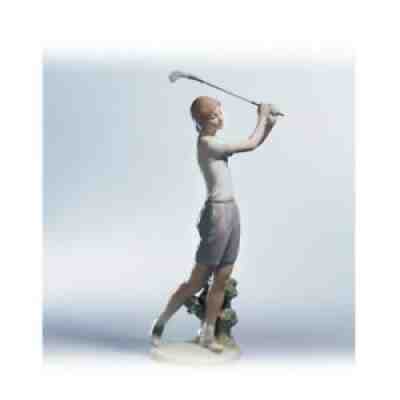 Lladro #6689 A Perfect Drive Lady Golfer Porcelain Figurine Very Rare ...