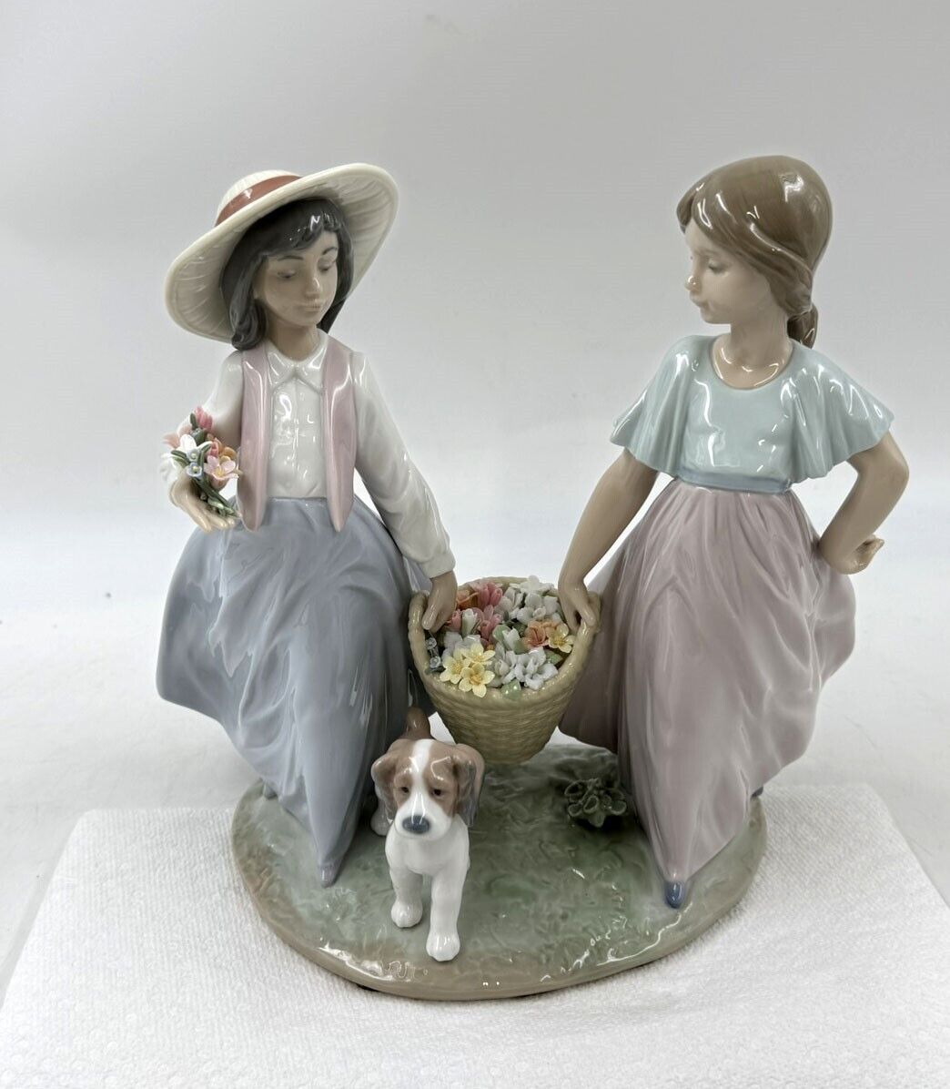 Rare And Collectible Lladro : Girl Basket Ground Lladro Value Guide ...