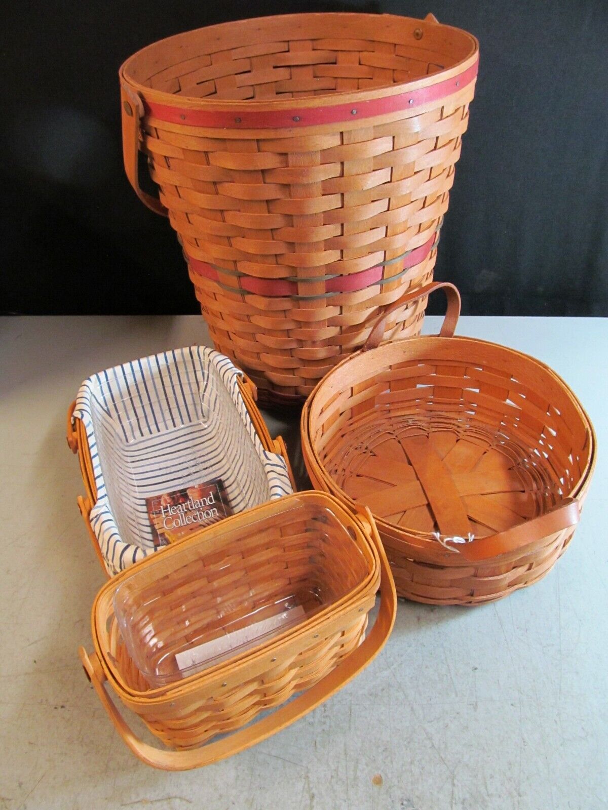 Rare And Collectible Longaberger Baskets : Round Leather Handles 1990 ...