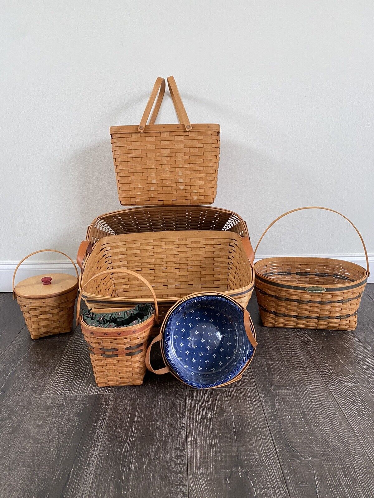 Rare And Collectible Longaberger Baskets : Rectangle Leather Handle ...