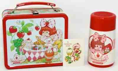 VTG 1985 Strawberry Shortcake Strawberryland Metal Lunch Box w/ Thermos ...