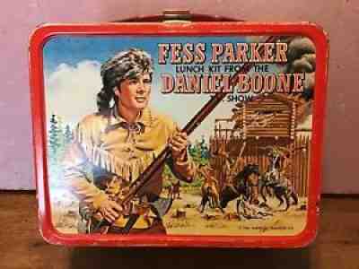 VINTAGE 1965 FESS PARKER AS DANIEL BOONE METAL LUNCH BOX With THERMOS ...