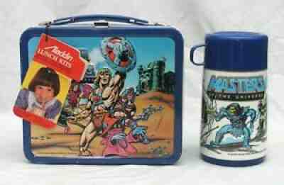 1983 Masters of the Universe Lunch Box Thermos *NEAR MINT TAG* Vintage ...