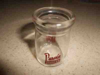 1950's INDIVIDUAL GLASS RESTAURANT CREAMER 1 7/8" PURVIN DAIRY WILKES ...