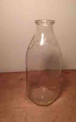 VINTAGE GEHL'S QUART 1950s GLASS MILK BOTTLE 8 3/4" MOLDED RAISED ...