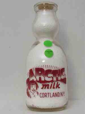 TRPQCT Milk Bottle Artic Milk Dairy Farm Cortland NY CREAM TOP ESKIMO ...