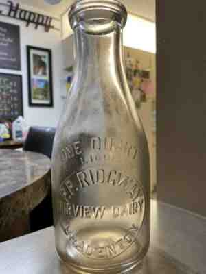 P.P Ridgway Fairview Dairy Bradenton, FLA Quart Milk Bottle Florida ...