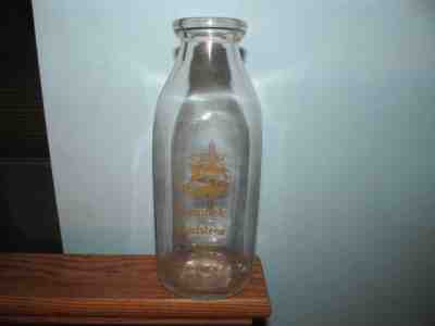 milk bottle Peapack Gladstone Dairy Peapack, N.J. sq qt yellow pyro ...