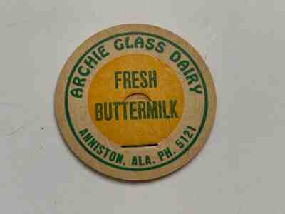 Archie Glass Dairy Milk Bottle Cap - Anniston, AL