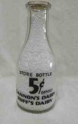 Bk ptd long neck GANNON'S DAIRY Ruff's DAIRY St. Clair MICH milk bottle ...