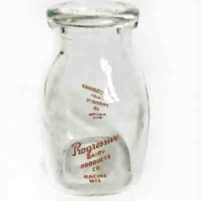 Vintage Progressive Dairy Products Co. Racine Wis. Milk Bottle - Sold ...