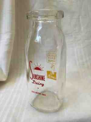 Vintage Half Pint Milk Bottle Sunshine Dairy Burlington Iowa - Sold for ...