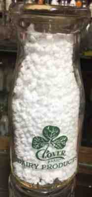 CLOVER BRAND DAIRY PRODUCTS ROUND PYRO HALF PINT MILK BOTTLE ROANOKE VA ...