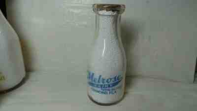Fla>Milk Bottle Melrose Dairy, Ormond, Round Pint in Blue Pyro - Sold ...